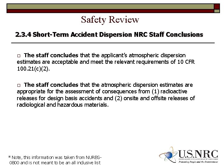 Combined License NRC Review Process Meteorology Joseph Hoch