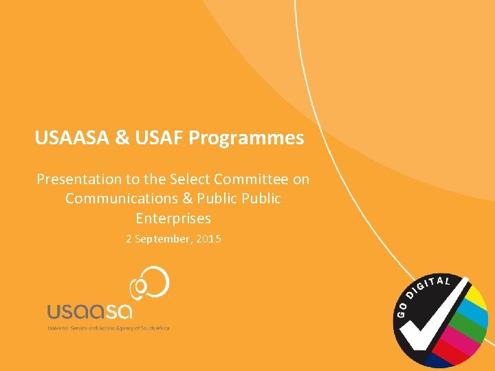 USAASA USAF Programmes Presentation to the Select Committee