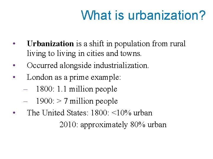 Urbanization and Environment Dr Wesam Al Madhoun Important