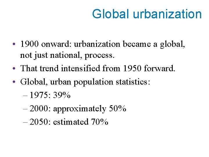 Urbanization and Environment Dr Wesam Al Madhoun Important