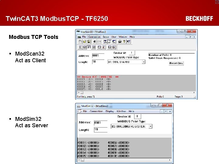 Twin CAT ConnectivityModbus TCP TCPIP Twin CAT 3