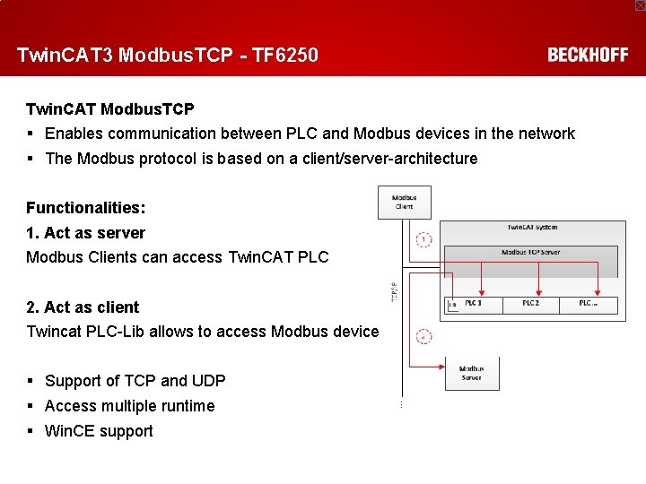 Twin CAT ConnectivityModbus TCP TCPIP Twin CAT 3