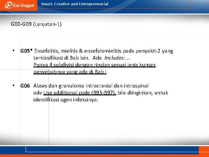 ICD 10 CHAPTER VI SISTEM SYARAF PERTEMUAN 1
