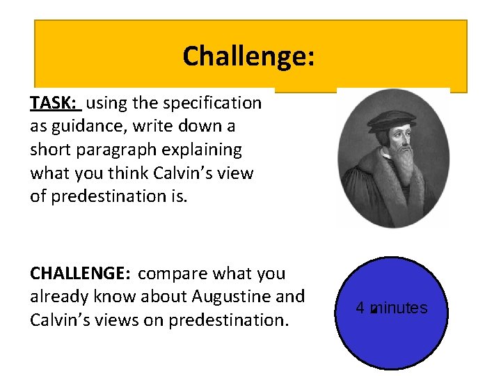 Challenge TASK using the specification as guidance write