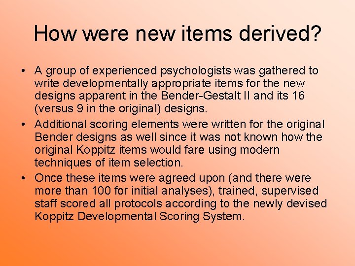 The KOPPITZ2 A revision of Dr Elizabeth Koppitz