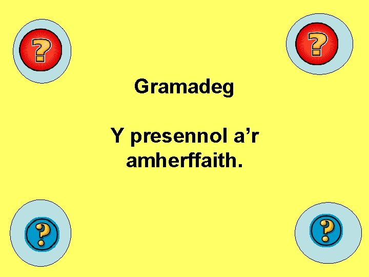 Gramadeg Y presennol ar amherffaith Rydw i Rwyt