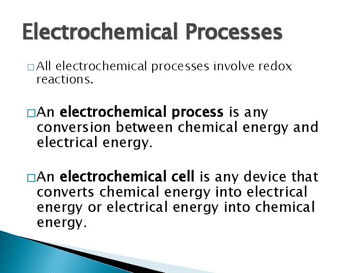 Electrochemistry Chapter 21 1 Electrochemistry Electrochemistry occurs ...