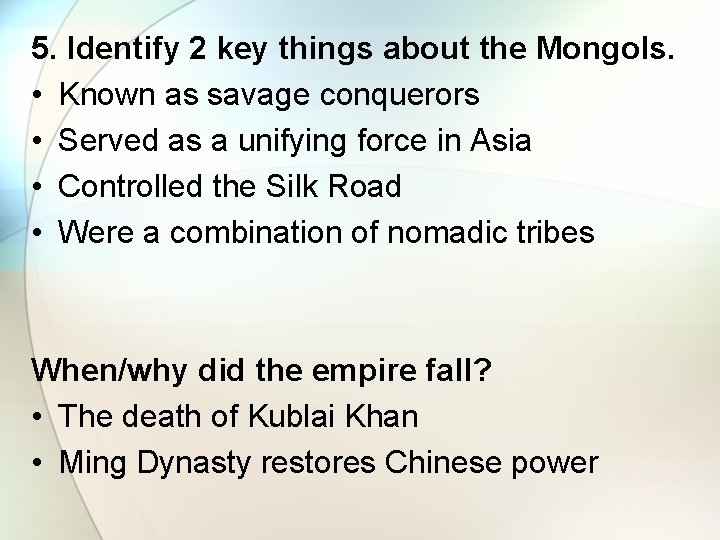 Unit 23 Review Empires and the Middle Ages