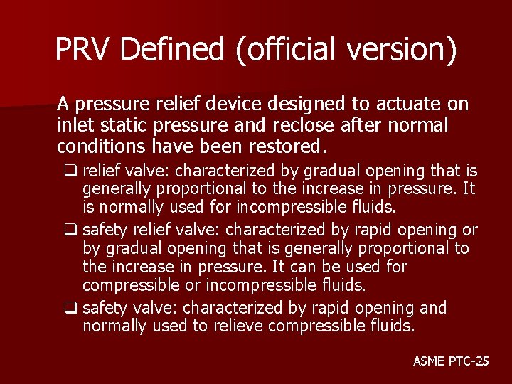 RELIEF VALVES IN PARALLEL Mary Kay OConnor Process