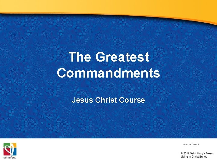 The Greatest Commandments Jesus Christ Course Document TX