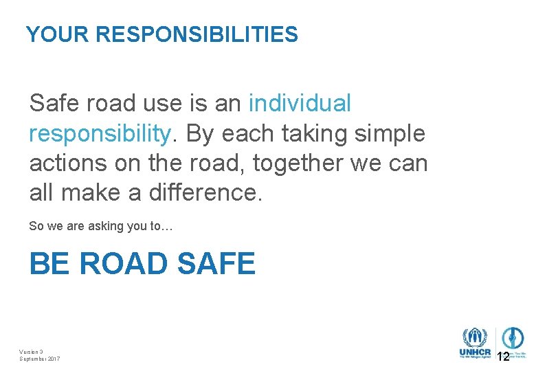 Reporting a road crash Why reporting matters UNHCR