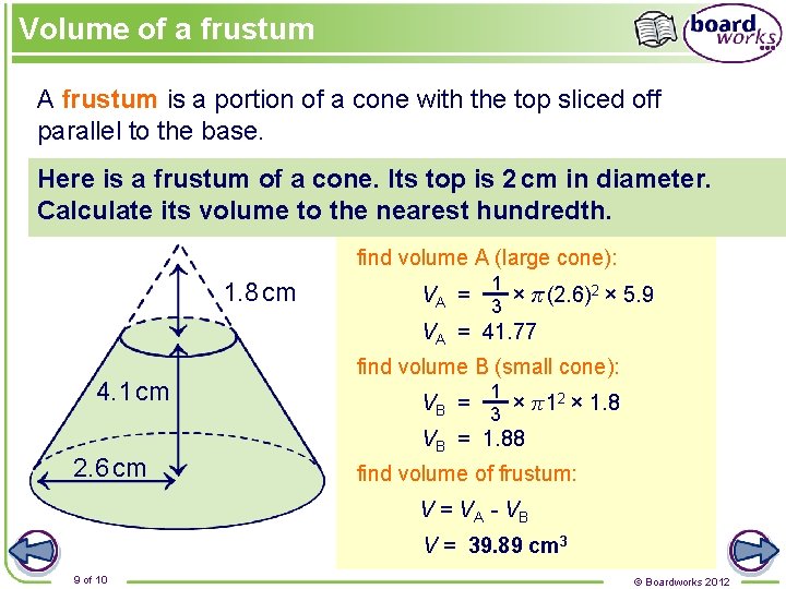 Cones 1 of 10 Boardworks 2012 Information 2
