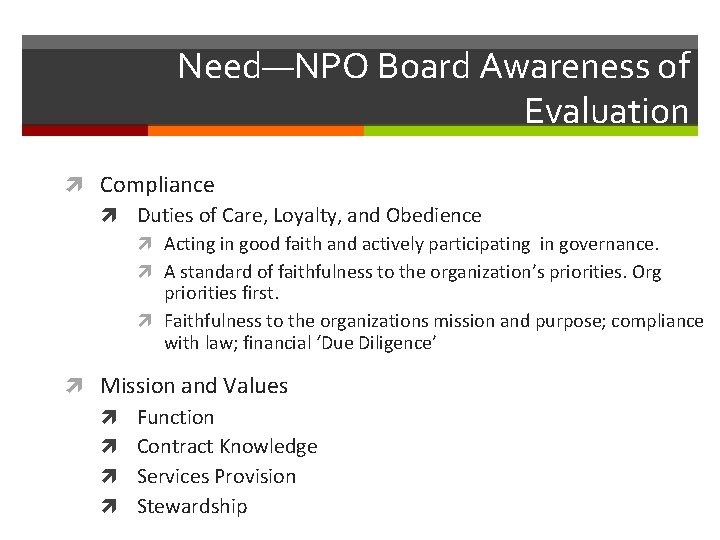 Evaluation Ethics for Nonprofit Boards Application of Service