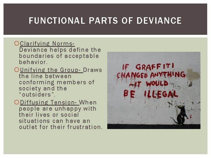 THEORIES ON DEVIANCY Functionalism Conflict Theory and Symbolic