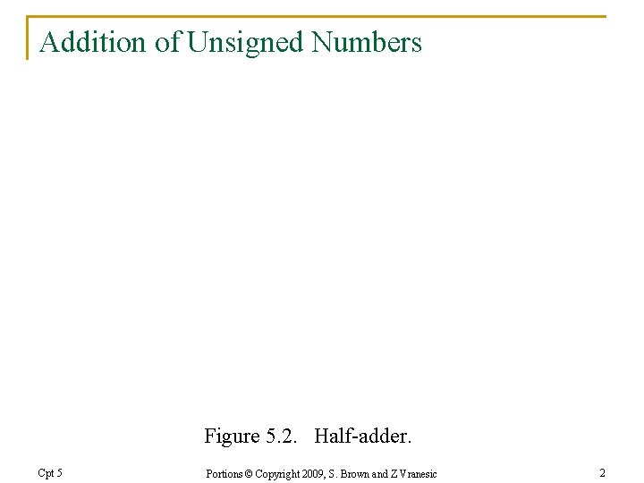 Chapter 5 Number Representation and Arithmetic Circuits Figure