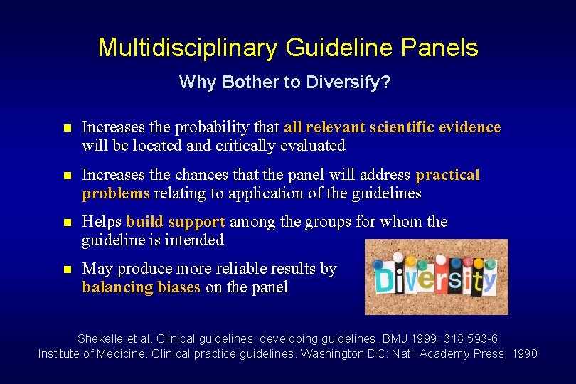 Why Quality and Confidence in Guidelines are Important