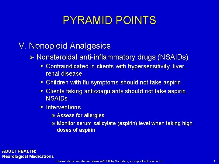 PYRAMID POINTS CHAPTER 66 NEUROLOGICAL MEDICATIONS PYRAMID POINTS