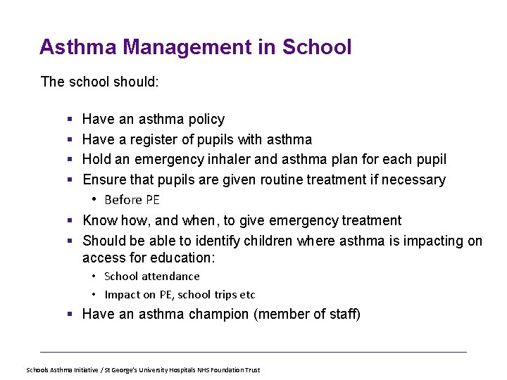 Schools Emergency Asthma Initiative Wandsworth and Merton Dr