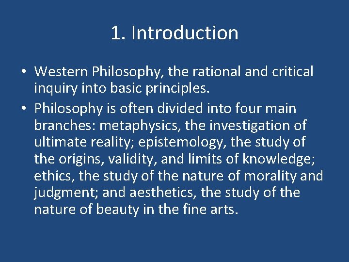 Western Philosophy 1 Introduction Western Philosophy the rational