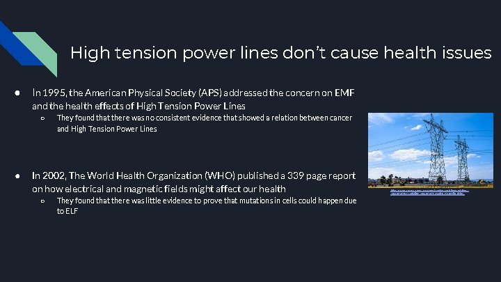 Health Risks of High Tension Power lines By