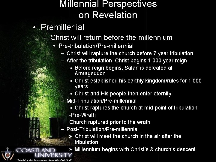Revelation Coastland University Pastor Brett Peterson HISTORICAL BACKGROUND