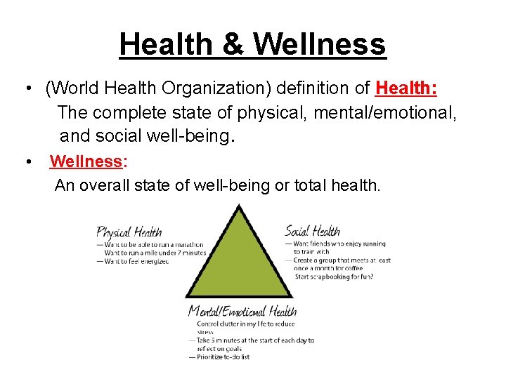 Health Wellness World Health Organization definition of Health