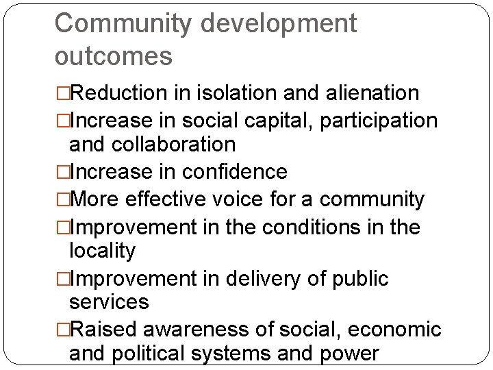 The Big Society the implications for community development