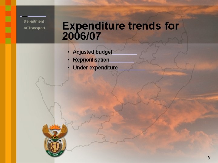 Department of Transport Joint Budget Committee 1 November
