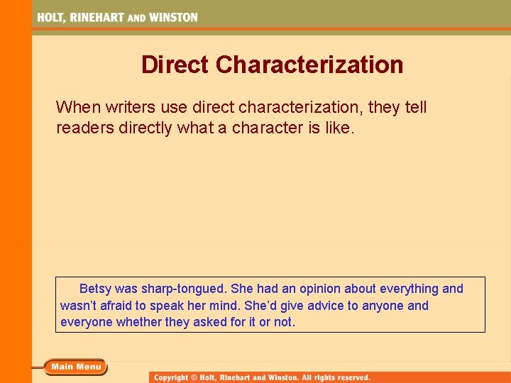 Character Revealing Human Nature Characters can be kind