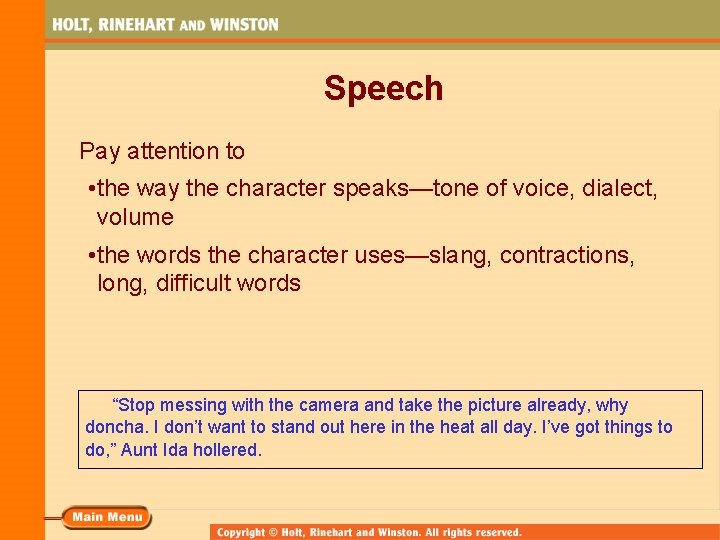 Character Revealing Human Nature Characters can be kind