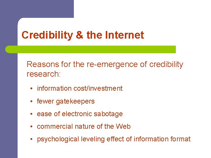 An Overview of Internet Credibility Miriam J Metzger