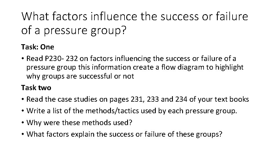 Pressure Groups Assessment Political Participation Good learning Great