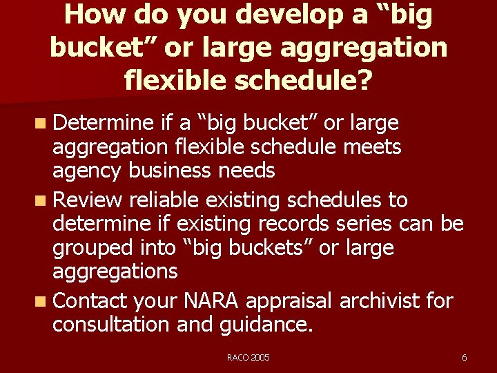 Guidance for Flexible Scheduling David B Brown Special