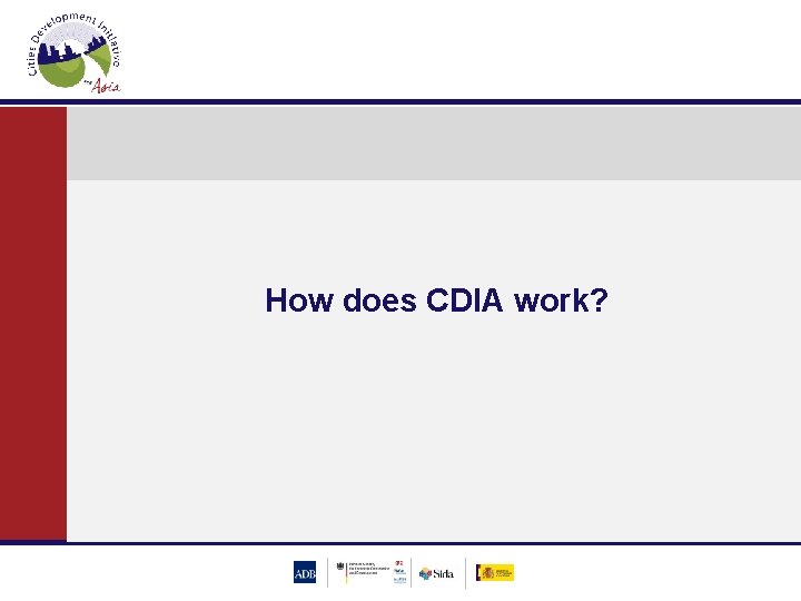 THE CITIES DEVELOPMENT INITIATIVE FOR ASIA Bridging the