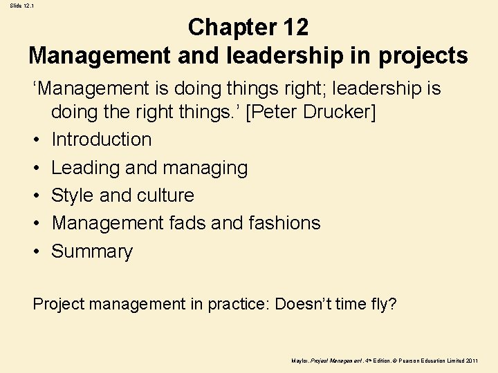 Slide 12 1 Chapter 12 Management and leadership
