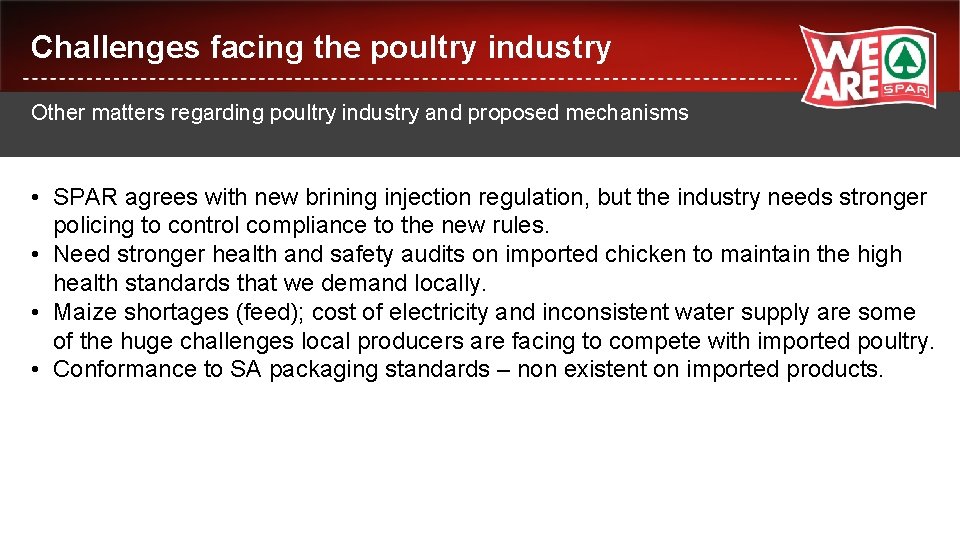 Challenges facing the Poultry Industry Challenges facing the