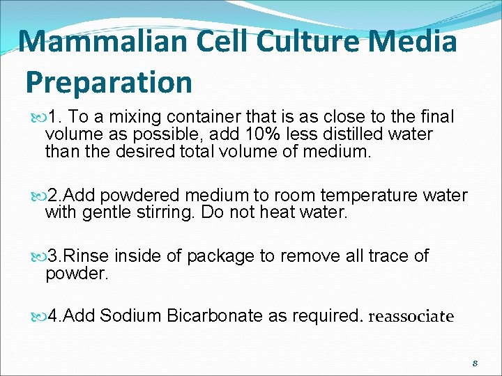 Lab 2 Mammalian Cell Culture Media Islamic University