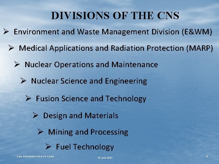 PRESENTATION OF Canadian nuclear society CNS Hi Everybody