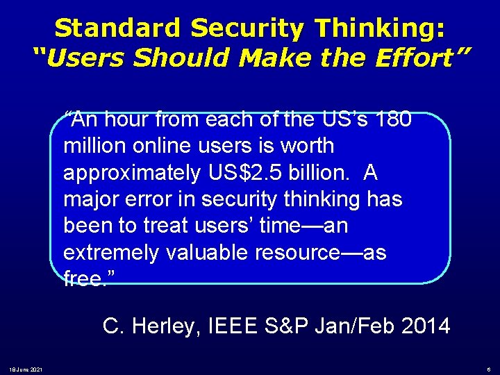 Usable Security unusable security aint secure Jeff Offutt