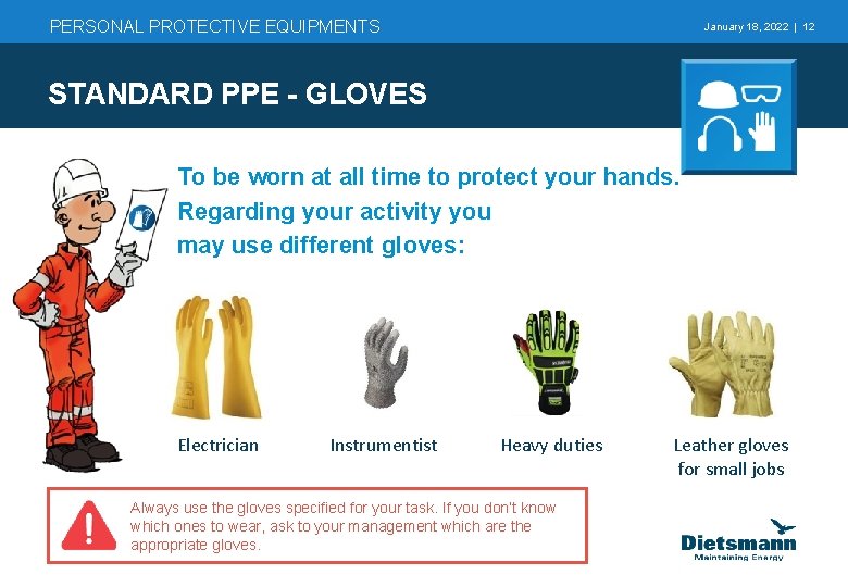 12 Safe Maintenance Rules PPE PERSONAL PROTECTIVE EQUIPMENTS
