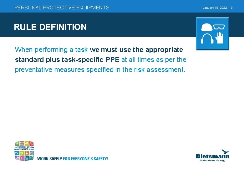 12 Safe Maintenance Rules PPE PERSONAL PROTECTIVE EQUIPMENTS