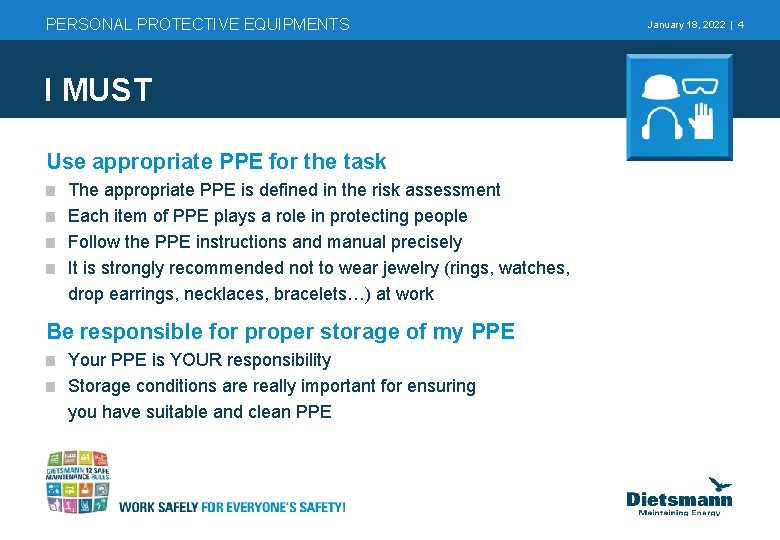 12 Safe Maintenance Rules PPE PERSONAL PROTECTIVE EQUIPMENTS