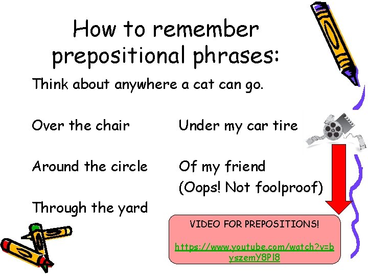 Types of Phrases Notes Set Up You will