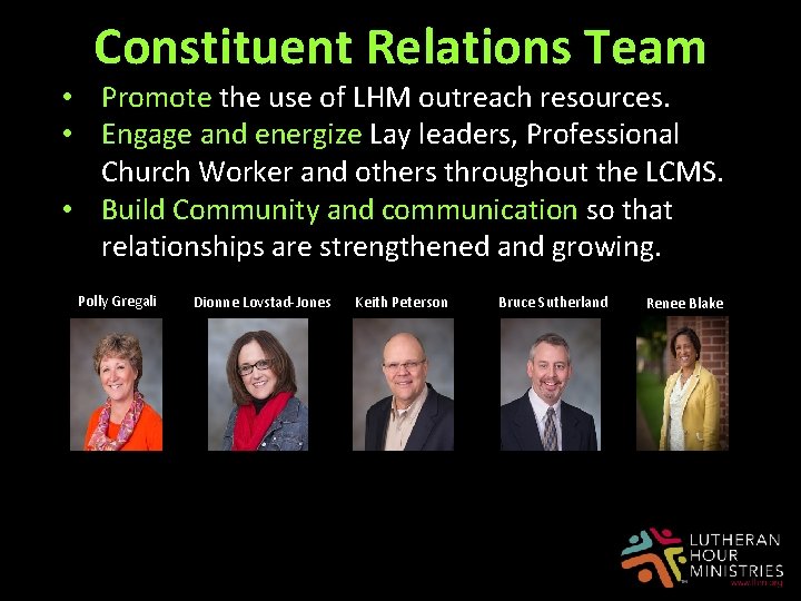 Building a Lay Witness Network Bruce Sutherland Constituent