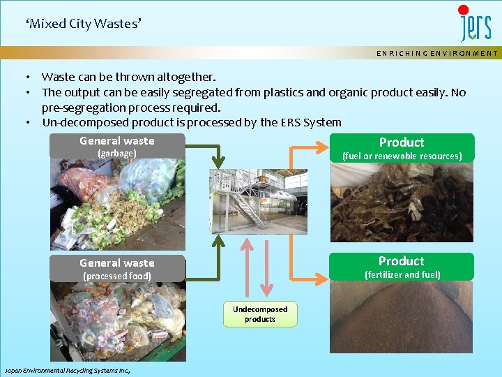 Japan Environmental Recycling Systems Inc Environmental Recycling System