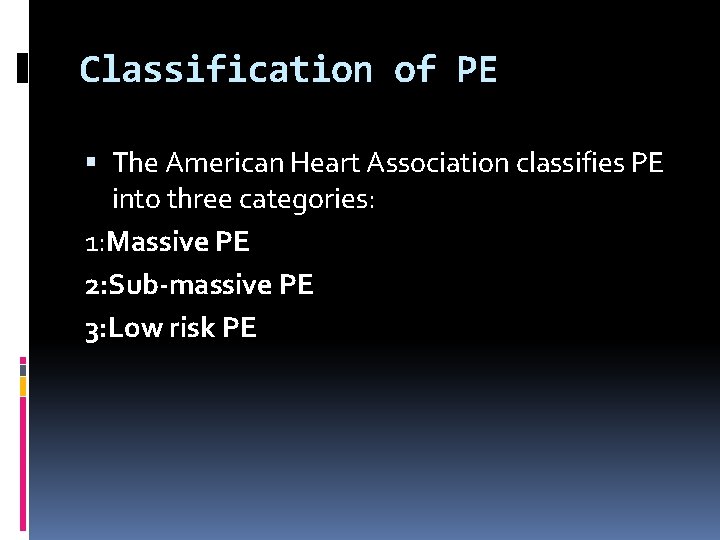 MANAGEMENT OF ACUTE PULMONARY EMBOLISM CONSENSUS STATEMENT FOR