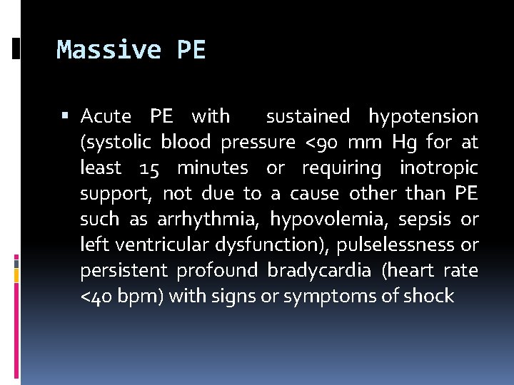 MANAGEMENT OF ACUTE PULMONARY EMBOLISM CONSENSUS STATEMENT FOR