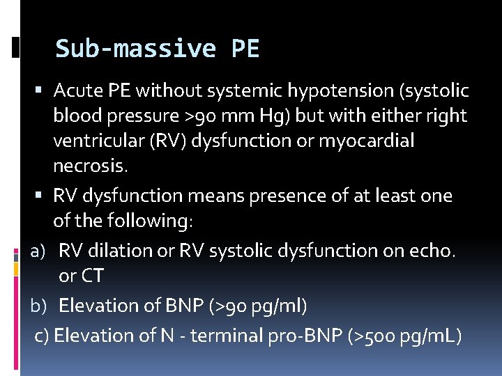 MANAGEMENT OF ACUTE PULMONARY EMBOLISM CONSENSUS STATEMENT FOR