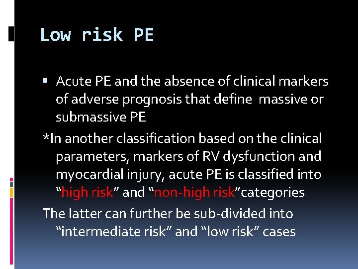 MANAGEMENT OF ACUTE PULMONARY EMBOLISM CONSENSUS STATEMENT FOR