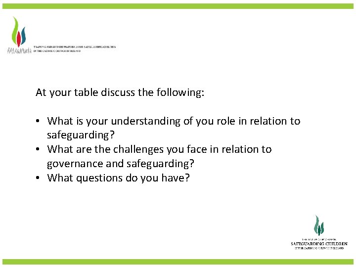 Governance for Church Authorities 5 th September 2018